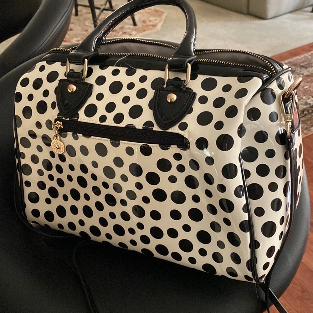 Black And White Patent Leather Dalmatian Polka Dot Sp… - Gem